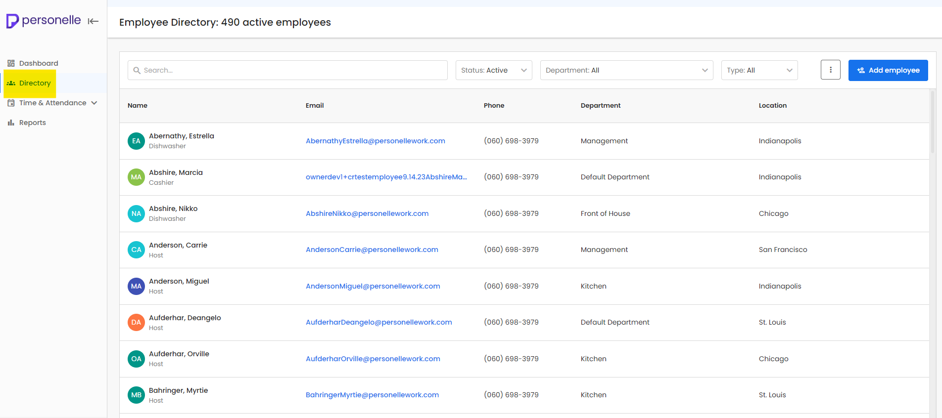 Getting Started and Adding Employees – Personelle