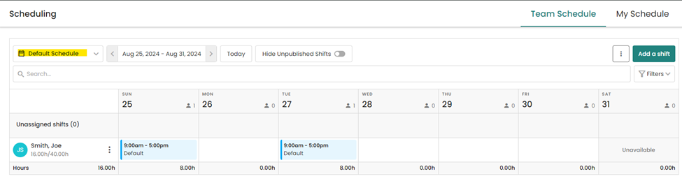 Schedule Titles / Creating Multiple Schedules – Personelle