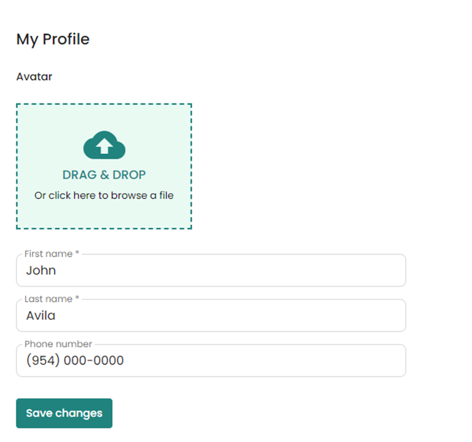 Account Settings – Personelle