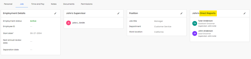 Assigning Direct Report Employees – Personelle
