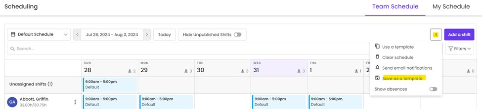 Using Templates To Create Schedules – Personelle