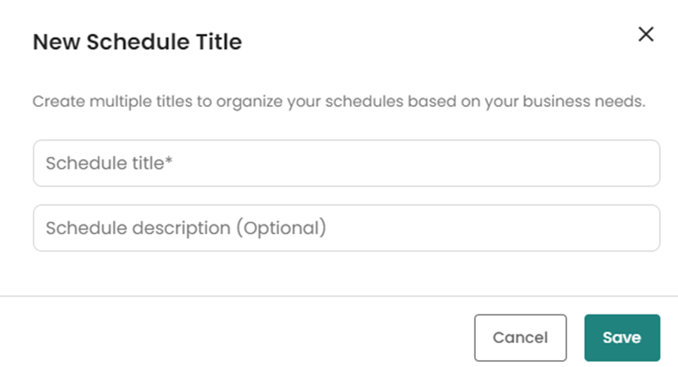 Schedule Titles / Creating Multiple Schedules – Personelle